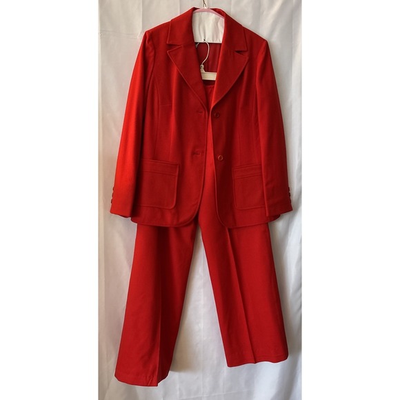 Pendleton | Jackets & Coats | Pendleton Red 2 Piece Set Blazer 4 Slacks ...